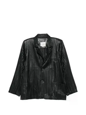 GONGDID DESIGN Plissé-effect Single-breasted Blazer - Black