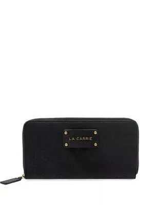 LA CARRIE Logo-plaque Zip-around Wallet - Black
