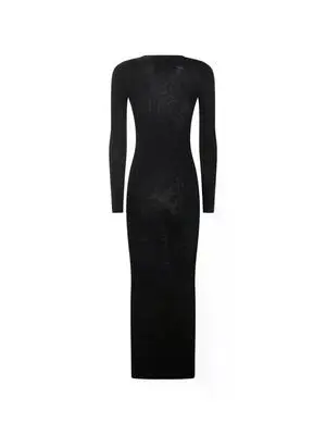 JEAN PAUL GAULTIER Logo-appliqué Mesh Maxi Dress