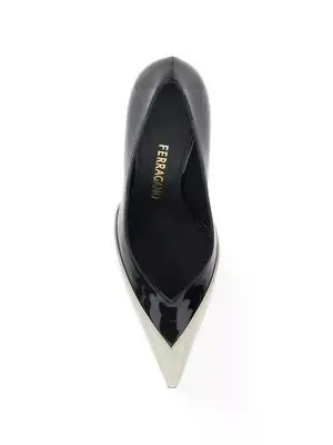 FERRAGAMO Two-tone Pointed-toe Pumps - Black