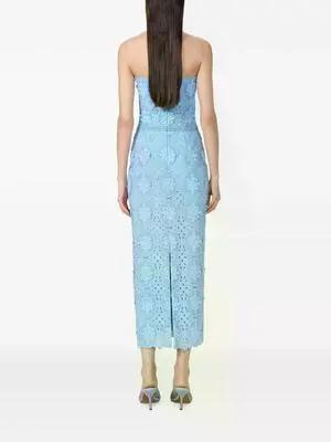 Costarellos Renelle Crystal-embellished Embroidered Midi Dress - Blue