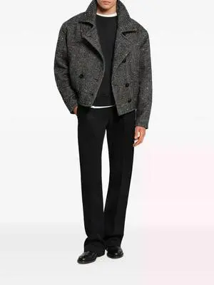Isabel Marant Étoile Ethan Herringbone-pattern Belted Coat - Black