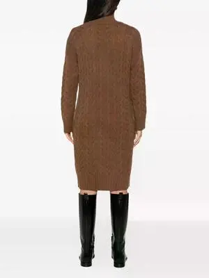 Max Mara Cable-knit Roll-neck Midi Dress