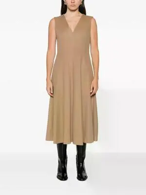 Max Mara V-neck Sleeveless Midi Dress