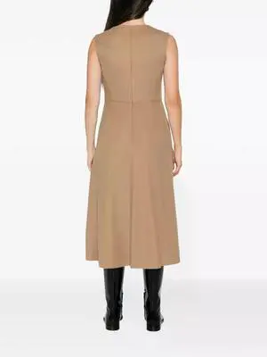 Max Mara V-neck Sleeveless Midi Dress