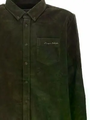 Maison Labiche Corduroy Embroidered-logo Shirt