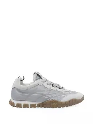 Miu Miu Tyre Technical Fabric And Suede Sneakers - Grey