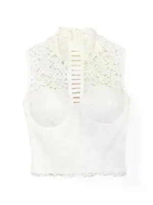MITILIANE COUTURE Lace-panelled Corset Top
