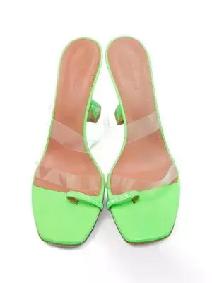 Amina Muaddi Sami Transparent Sandals - Green