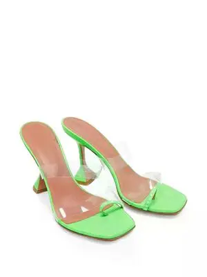 Amina Muaddi Sami Transparent Sandals - Green