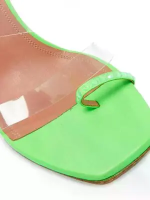 Amina Muaddi Sami Transparent Sandals - Green