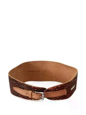 SCERVINO STREET Embossed Leather Belt - Brown