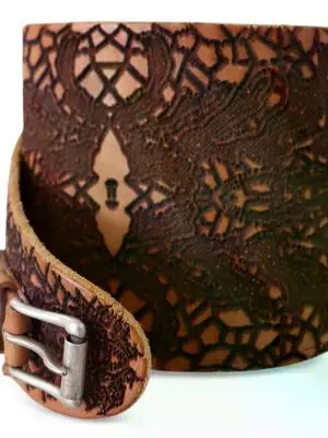 SCERVINO STREET Embossed Leather Belt