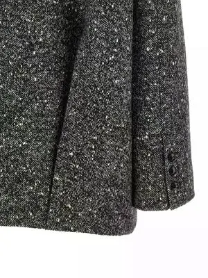 Valentino Garavani Single-breasted Chevron Bouclé Caban With Shearling