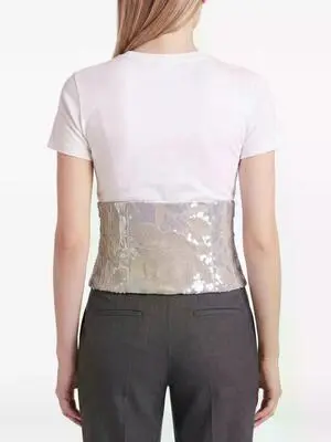 Brunello Cucinelli Sequin-embellished Corset-style T-shirt