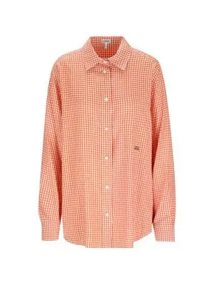 LOEWE Anagram-embroidered Micro-checked Shirt