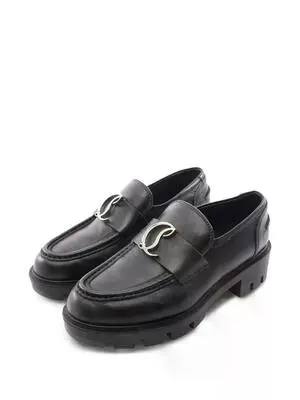 CHRISTIAN LOUBOUTIN 2010s Cl Mock Rug Loafers - Black