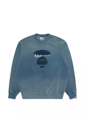 AAPE BY *A BATHING APE Denim-patch Graffiti-print Sweater