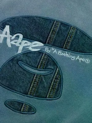 AAPE BY *A BATHING APE Denim-patch Graffiti-print Sweater