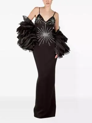 ANDREEA VENECIUC Stella Noire Crystal-embellished Gown - Black