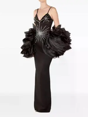 ANDREEA VENECIUC Stella Noire Crystal-embellished Gown