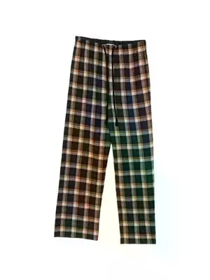 FORTE_FORTE Check-pattern Drawstring-waist Trousers