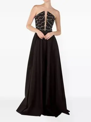 ANDREEA VENECIUC Etoile Noire Embellished Strapless Gown - Black