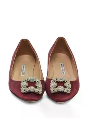 Manolo Blahnik Hangisi Buckle Ballet Flats
