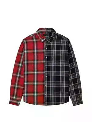PURPLE BRAND Two-tone Plaid Shirt - Red