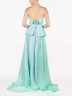 ANDREEA VENECIUC Sea Mist Peplum Gown