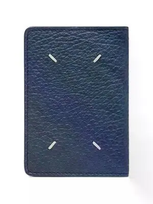 MAISON MARGIELA Four Stitches Grained-leather Cardholder - Blue