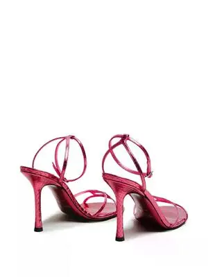JIMMY CHOO Leo Metallic Leather Sandals