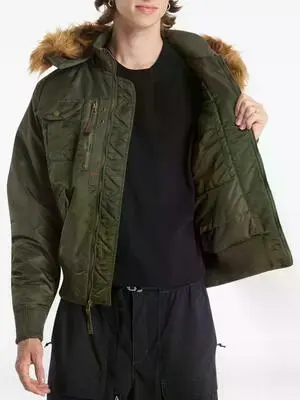 Alpha Industries Deflector Faux-fur-trim Bomber Jacket - Green