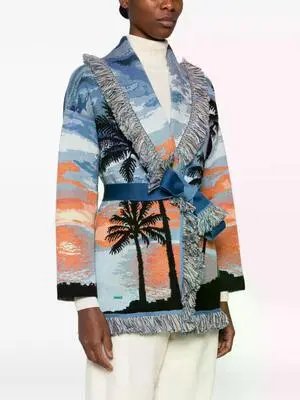 Alanui Fringe-trimmed Palm-print Cardigan