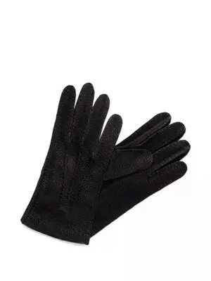 LA PORTEGNA Leather Gloves - Black