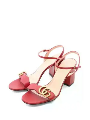 Gucci Logo-plaque Ankle-strap Sandals - Red