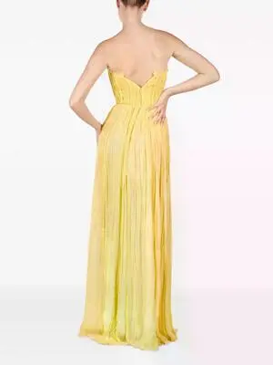 ANDREEA VENECIUC Strapless Pleated Maxi Dress