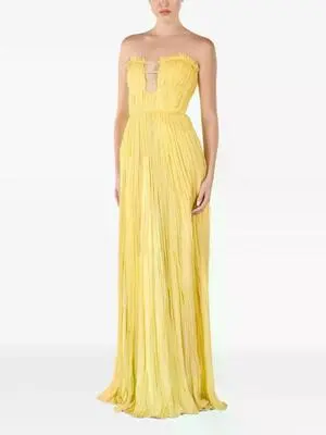 ANDREEA VENECIUC Strapless Pleated Maxi Dress