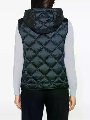 Max Mara Quilted Hooded Gilet - Blue