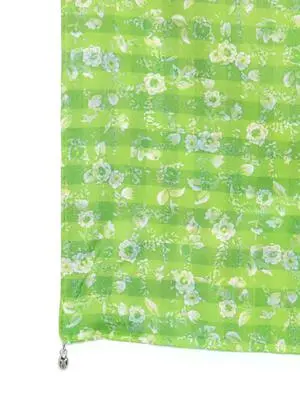 Loewe Floral-print Gingham Scarf