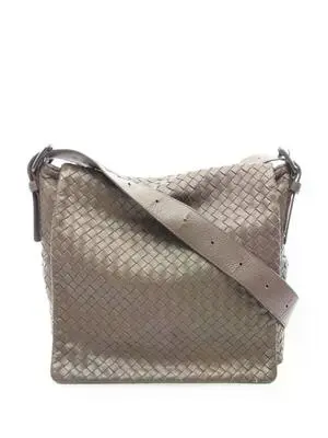 Bottega Veneta 2000s Intrecciato Messenger Bag - Grey