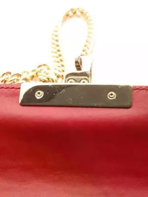 Gucci 2010s Small Padlock Guccissima Shoulder Bag - Red