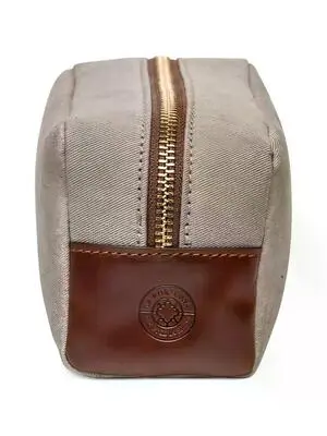 LA PORTEGNA Dopp Kit Leather-trim Wash Bag