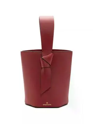 LA PORTEGNA Julieta Knotted Leather Bucket Bag