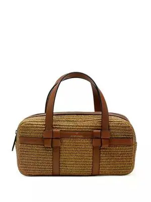LA PORTEGNA Bibi Knotted Leather-trim Tote Bag