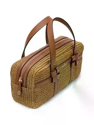 LA PORTEGNA Bibi Knotted Leather-trim Tote Bag