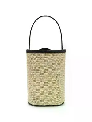 LA PORTEGNA Bárbara Leather-trim Buccket Bag