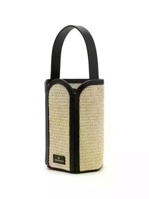 LA PORTEGNA Bárbara Leather-trim Buccket Bag