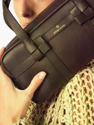 LA PORTEGNA Bibi Knotted Leather Tote Bag