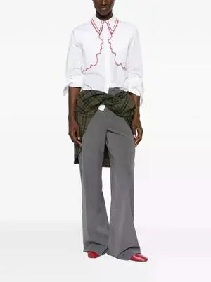 Vivetta Check-panelled Wide-leg Trousers